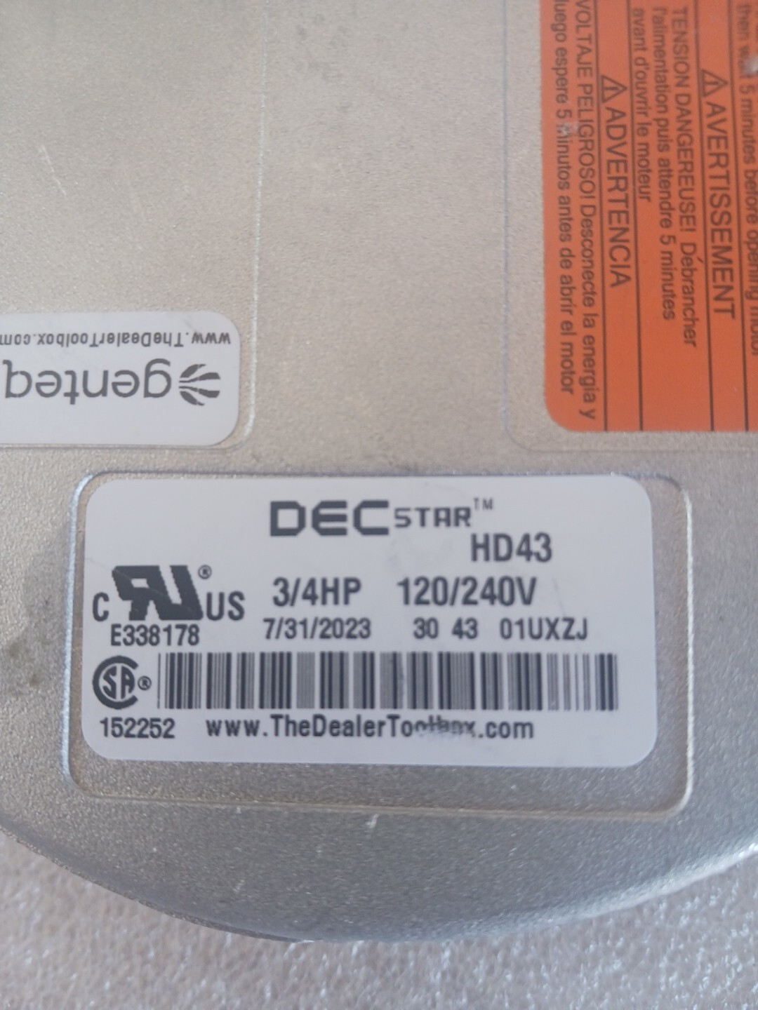 Ge Genteq Trane ECM 3/4 HP EON E338178 Module CCW 120v/240v 02176 for ...