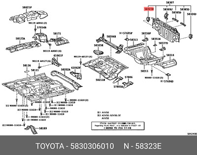 reinforcement, rear bumper arm support, right, 5830306010 for TOYOTA ...