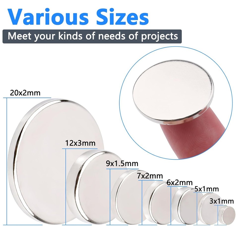 2mm 3mm 4mm 5mm 6mm 7mm 8mm 9mm Small Disc Magnets Neodymium Magnets ...