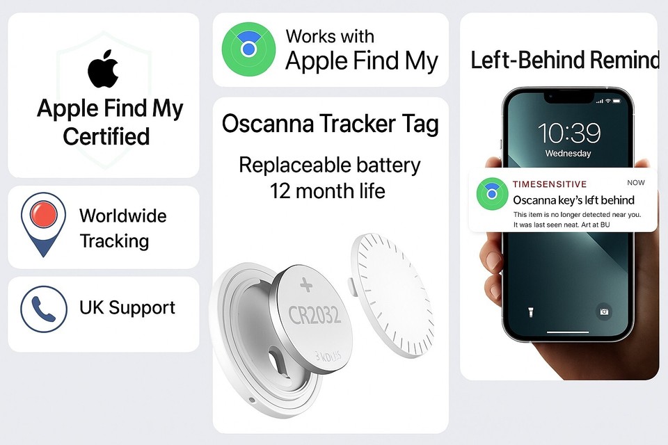 Oscanna Air tag Tracker for Apple Works with Apple airtag 'Find My App ...