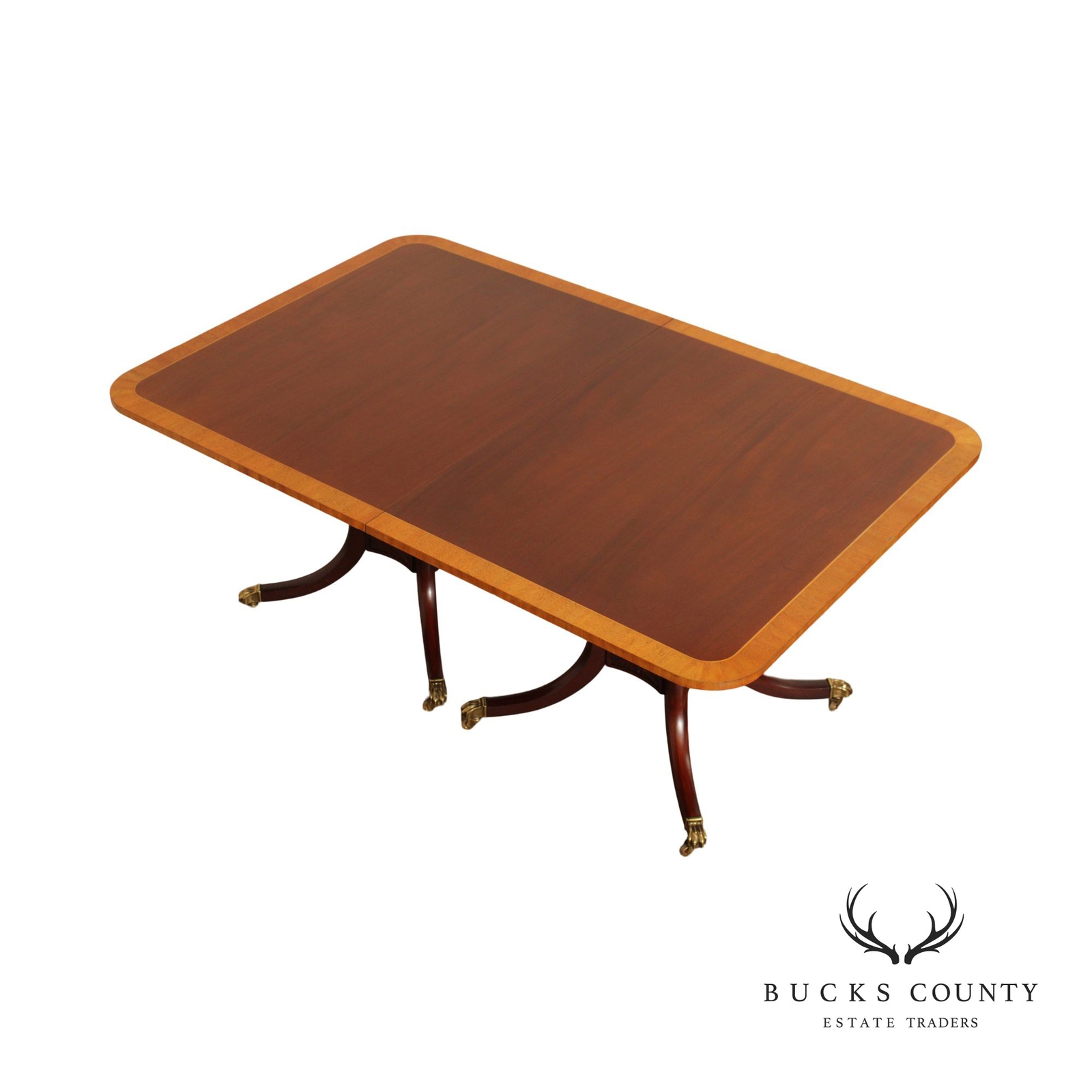 Baker Historic Charleston Reproductions Double Pedestal Mahogany Dining ...