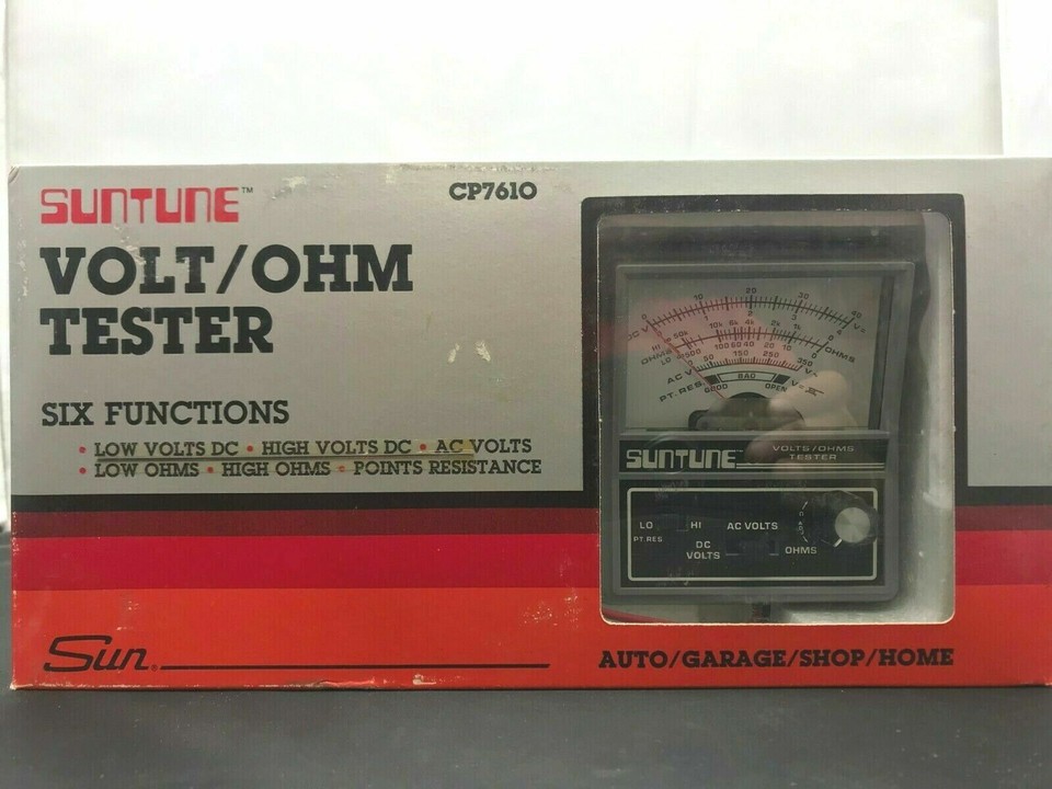 NOS Sunpro/Suntune Volts/Ohms 6 Function Analyzer Testers Cp7610 (AC-DC ...