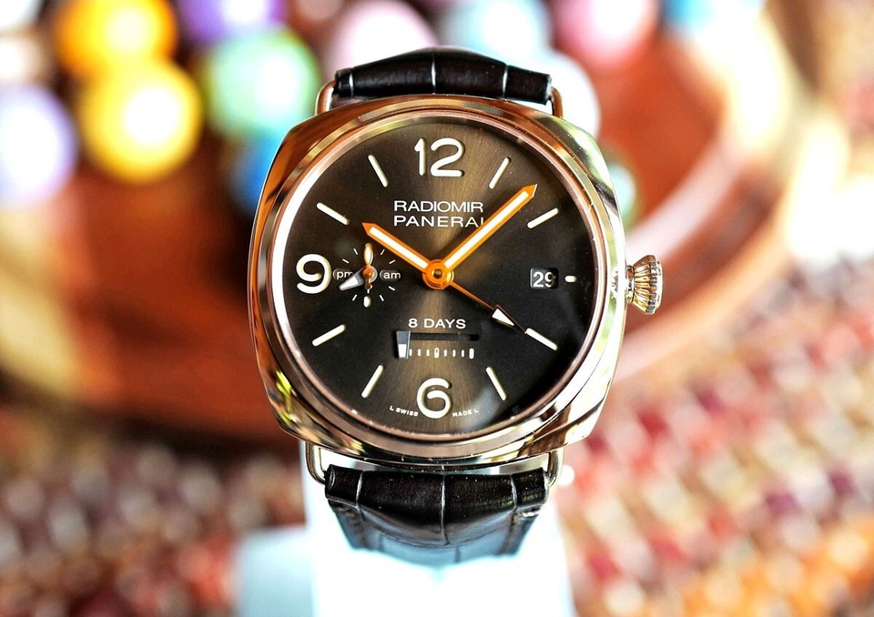 Panerai PAM 395 Radiomir GMT 8 Day's Rose Gold LTD 45mm Watch PAM00395 ...