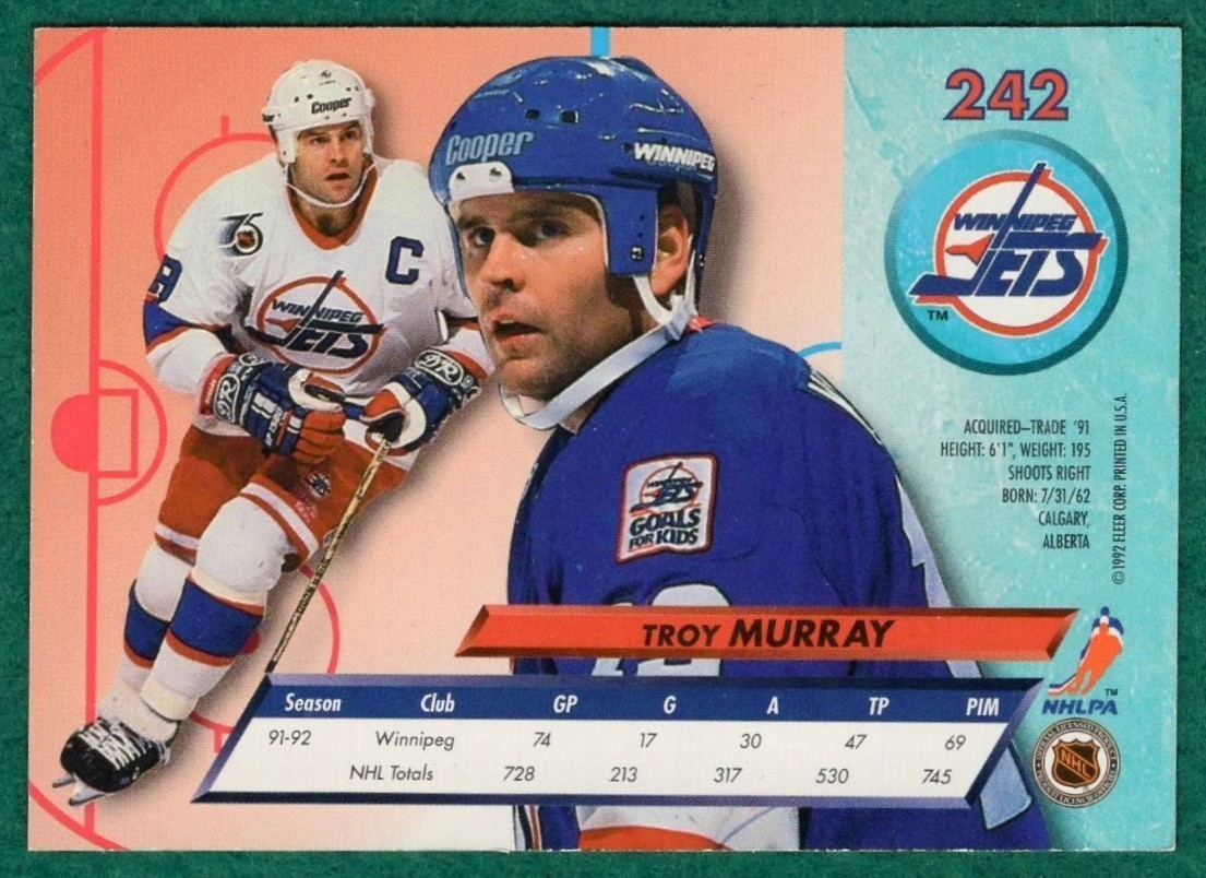 1992-93 Fleer Ultra - Troy Murray #242 for sale online | eBay