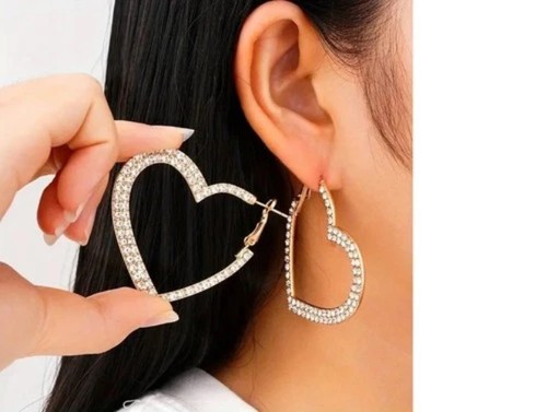 Trendy Silver & Gold Heart Hoops - Stylish Accessories for Women’s ...