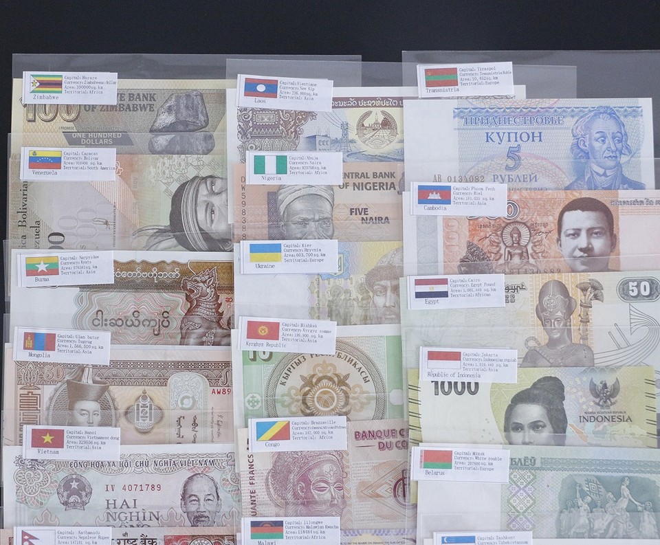 50 Pcs Different Banknotes Collection UNC World Foreign Paper Money ...