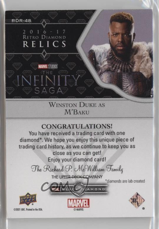 2021 Upper Deck Marvel Black Diamond Retro Relics 7/16 M'Baku Winston ...