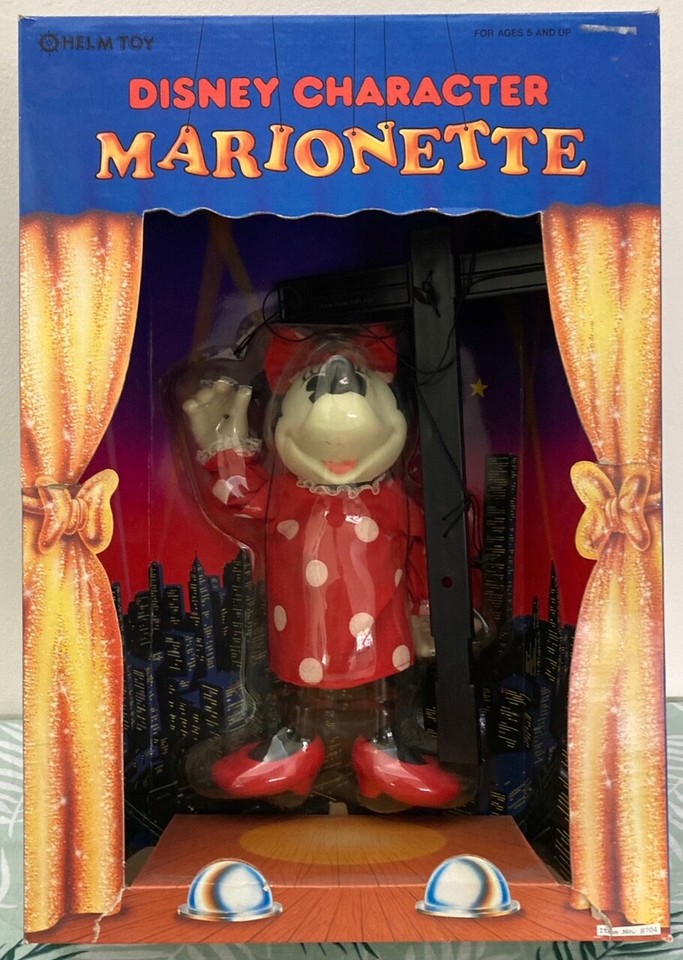 Early Disney Character Minnie Mouse Marionette Puppet On Stage Helm Toy ...
