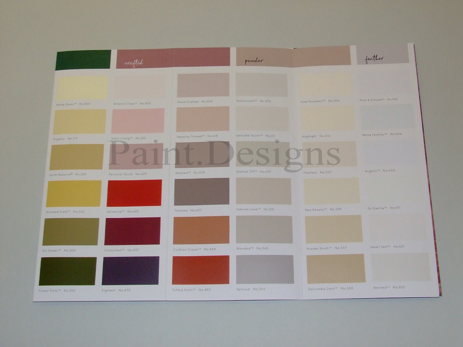 Crown Paints ELLE Colour Collection Chart Paint Guide (Flat Matt ...