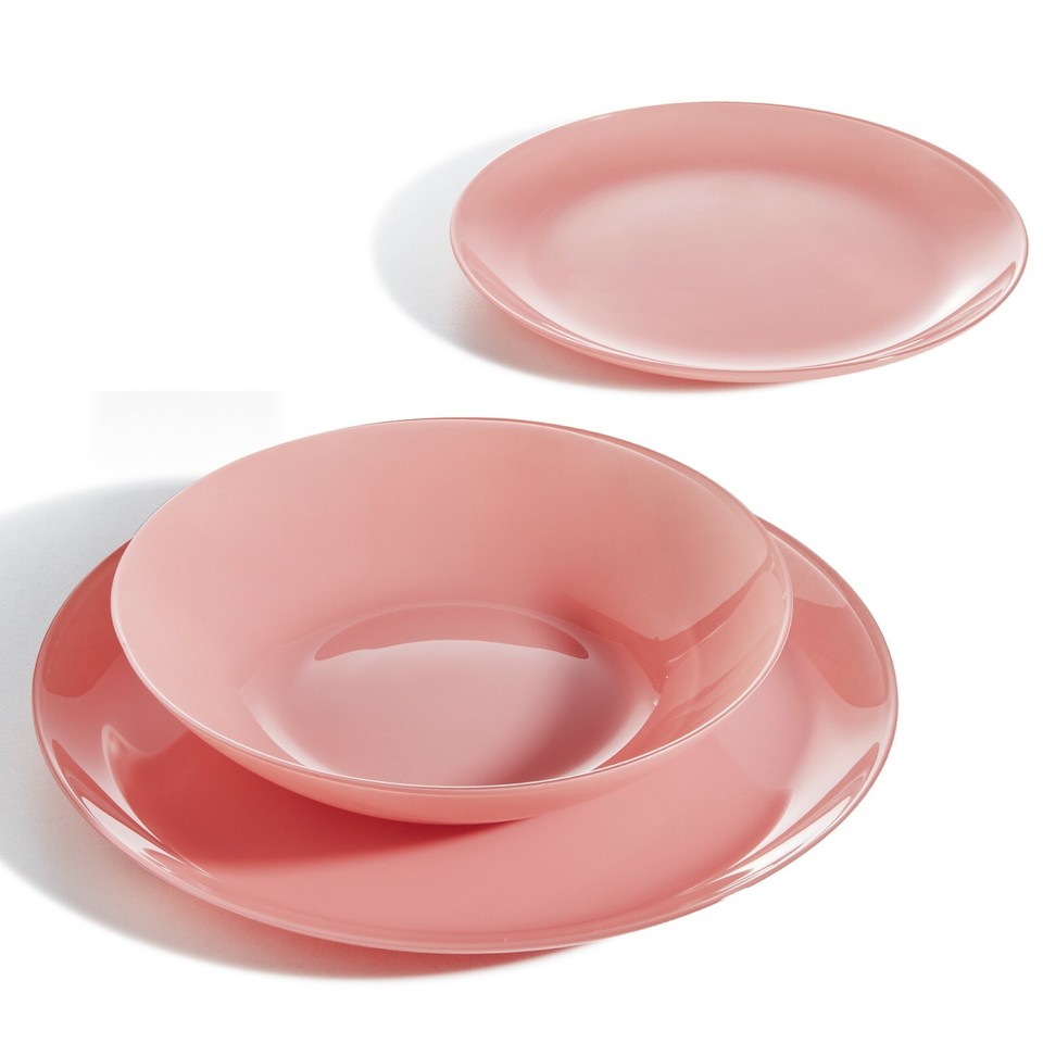 Luminarc Arty Translucent 18pc Opal Glass Dinner Set Dinnerware Summer ...