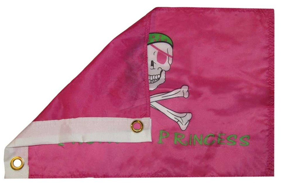 12x18 12"x18" Jolly Roger Pirate Princess Pink Motorcycle Flag Grommets ...