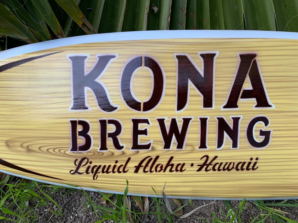 Kona Brewing Hawaii Airbrushed Surfboard Wall Plaque Liquid Aloha 39"x ...