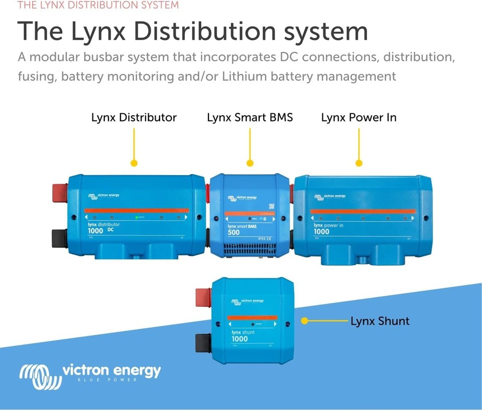 Victron Lynx Power in Battery Connector Modular M8 DC Bus Bar w/ 4 ...
