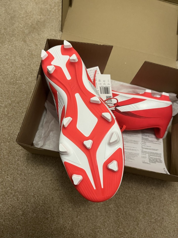 Adidas Predator FG Men’s UK 10.5 Football Boots New Brand New white red ...