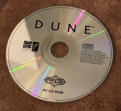 Dune PC CD ROM Virgin Games Telstar Frank Herbert Sci Fi Rare Silver ...