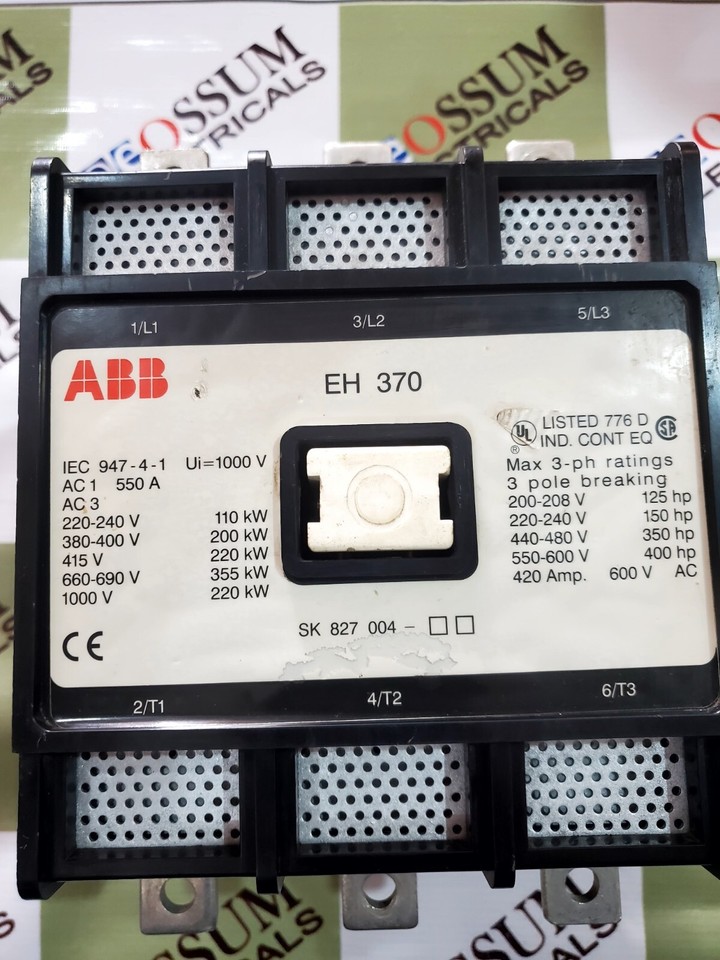 ABB EH370 MAGNETIC CONTACTOR 550AMP COIL VOLTAGE 220VAC FREE FAST ...