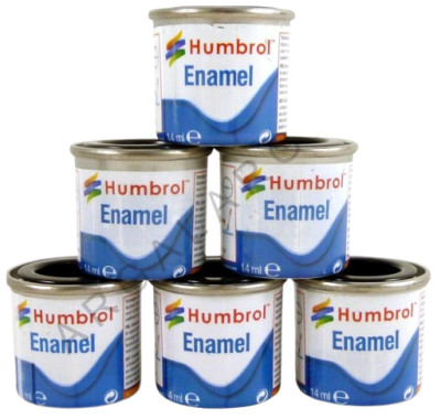 HUMBROL Enamel Model Paint 14ml - ALL COLOURS - Matt Gloss Satin ...