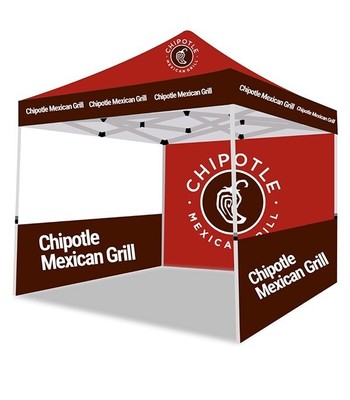 10 Ft X 10 Ft Chipotle Mexican Grill Pop Up Advertising Tent with Back ...