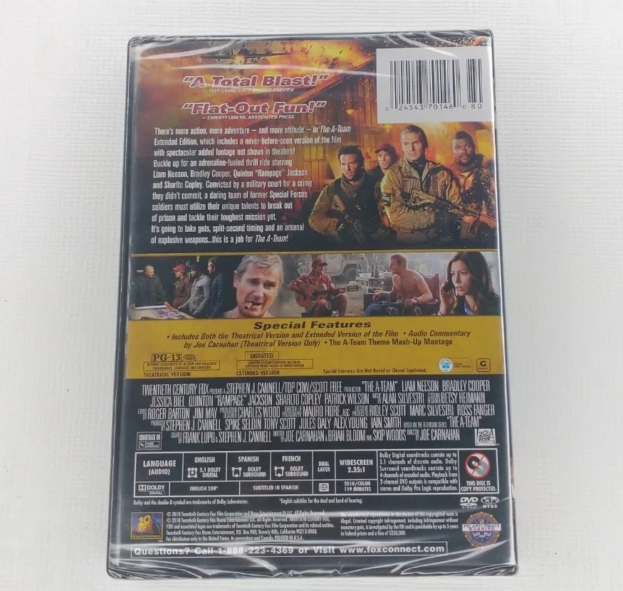 The A-Team Unrated Extended Cut DVD 2010 Widescreen 2010 20th Century ...