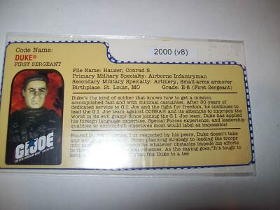 GI Joe Filecard (2000) - DUKE v8 - See Description | eBay