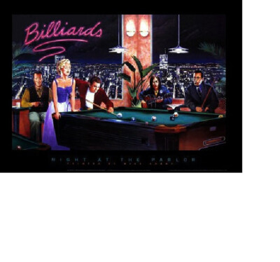 Night at the Parlor by Mike Grant Billiards Pool Hall Bar Art Print ...