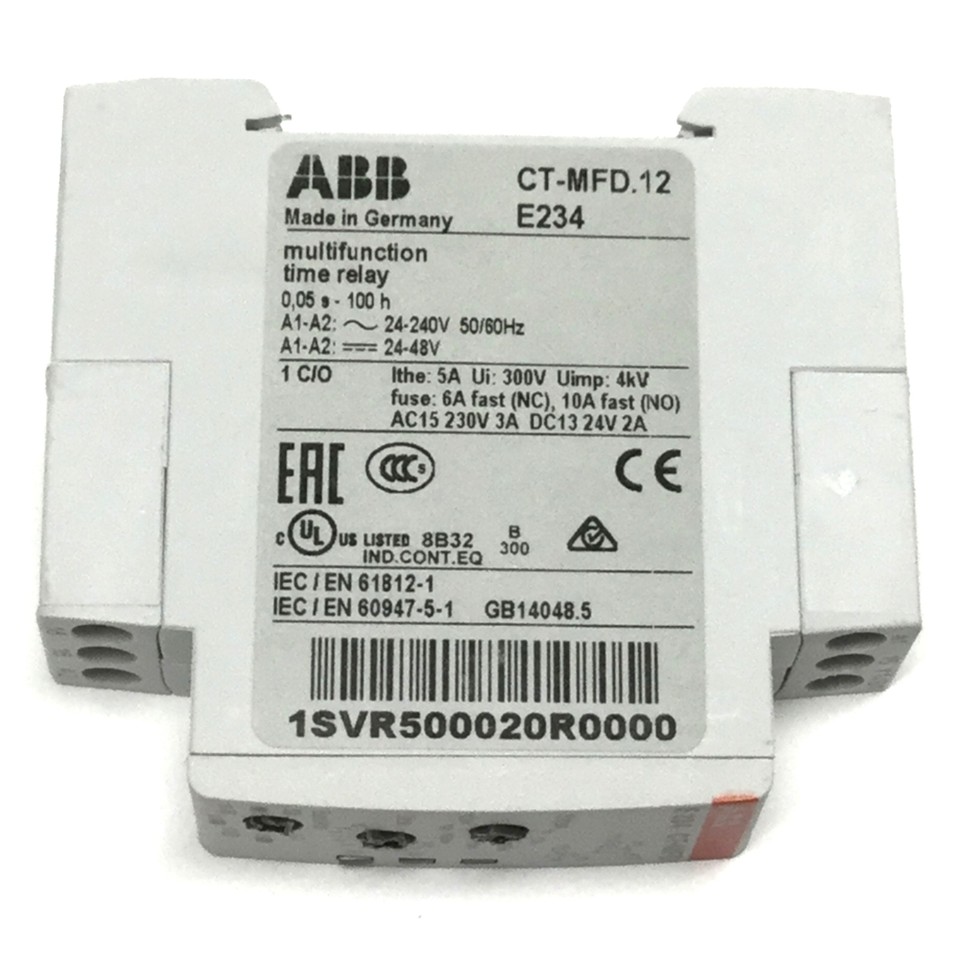 ABB CT-MFD.12 Multi-Function Timer Relay 24-48VDC 12-240VAC, 0.05s to ...
