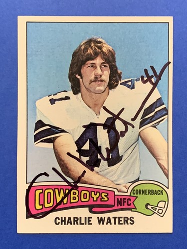 CHARLIE WATERS Signed ROOKIE 1975 Topps #59 Cowboys Clemson Autograph ...