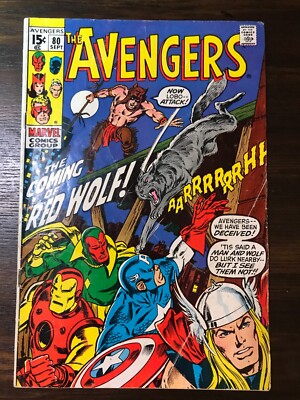 THE AVENGERS #80 MARVEL COMICS 1970 BRONZE 1st appearance of Red Wolf ...