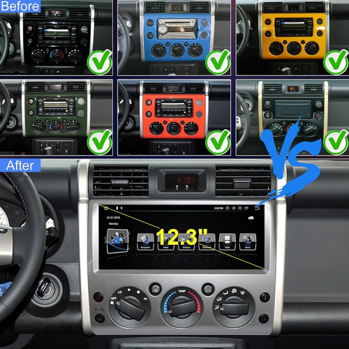 12.3" Car Stereo Radio for Toyota FJ Cruiser 2007-2017 Media Player ...