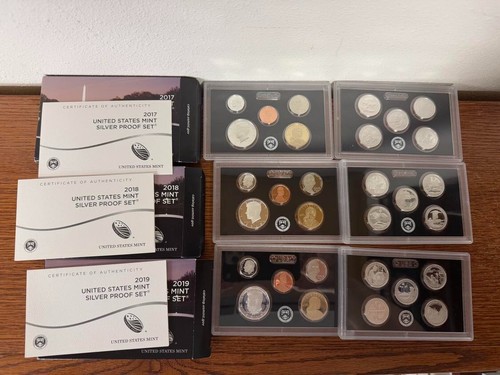 2017 2018 2019 U S MINT SILVER PROOF COIN SET LOT OF 3 SETS | eBay