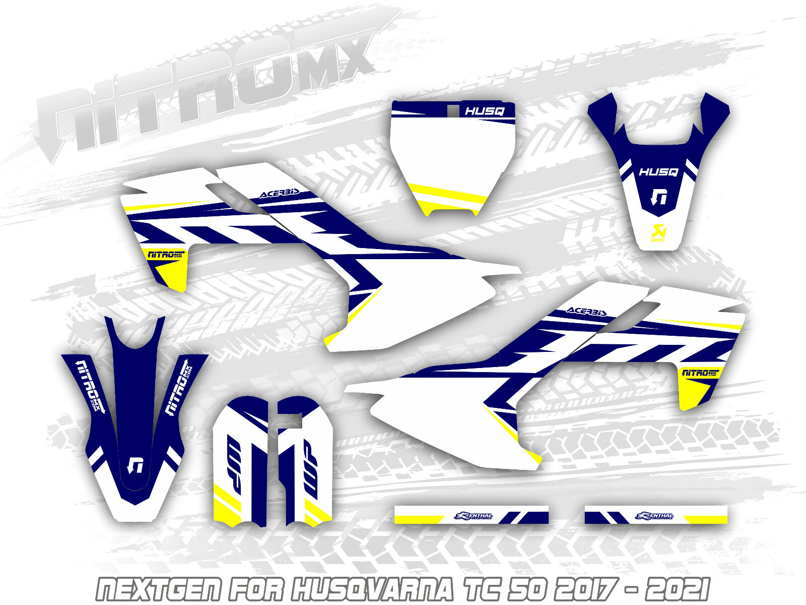 Graphics Kit fits Husqvarna TC 50 TC50 2017 2018 2019 2020 2021 2022 ...