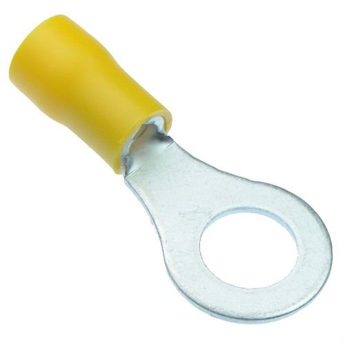 Yellow 8.4mm Insulated Crimp Ring Terminal Connector (Pack of 100) | eBay