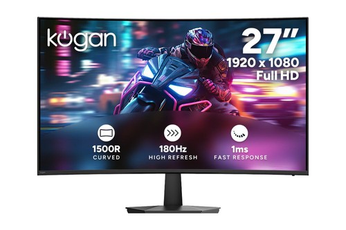 Kogan 27" Curved Full HD 180Hz 1ms FreeSync Gaming Monitor (1920 x 1080 ...