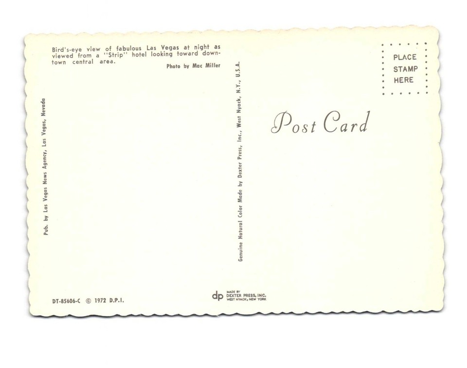 Electroluminescent, Las Vegas at night vintage postcard unposted | eBay