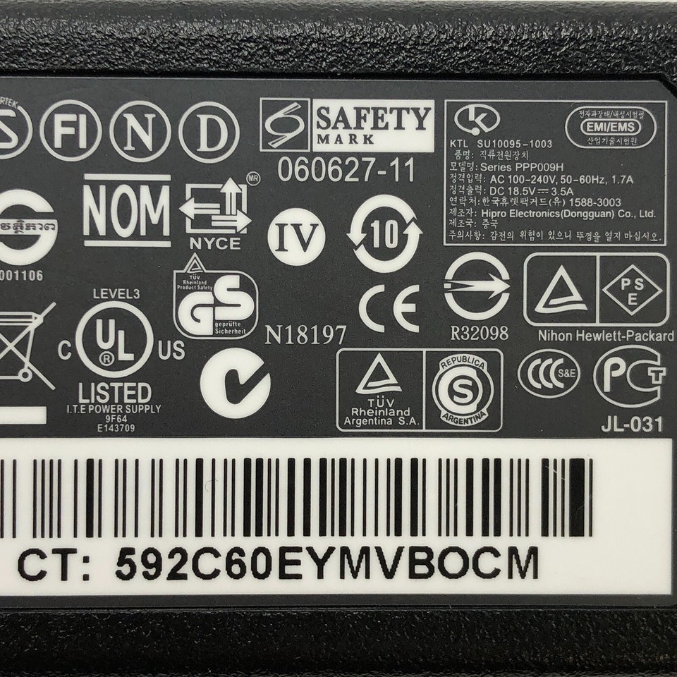 Genuine 65W HP AC Adapter for SPECIAL EDITION L2000 Series Notebook PCs ...