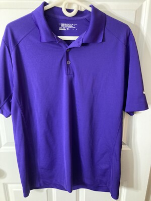 mens nike golf polo dri fit tour performance solid purpole size large ...