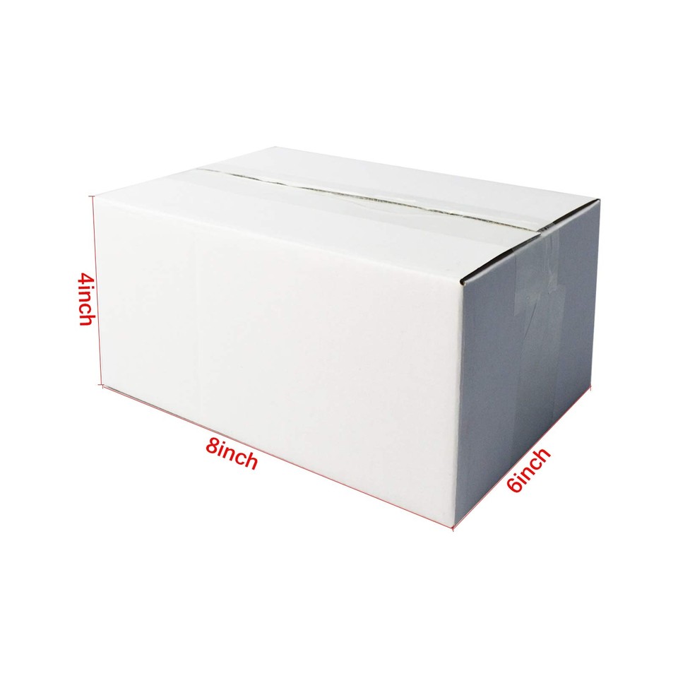 PETAFLOP 8x6x4 Shipping Box, White Mailing Corrugated Cardboard Boxes ...