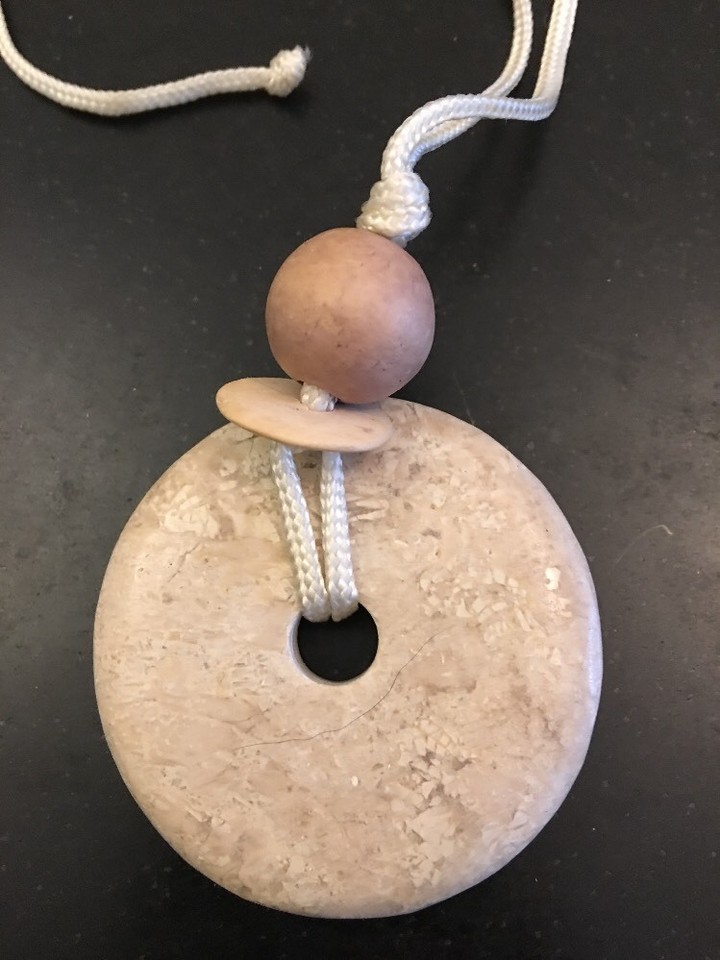 Hard Stone Pi Disc Pendant Necklace Circle Donut Good Luck Happiness ...