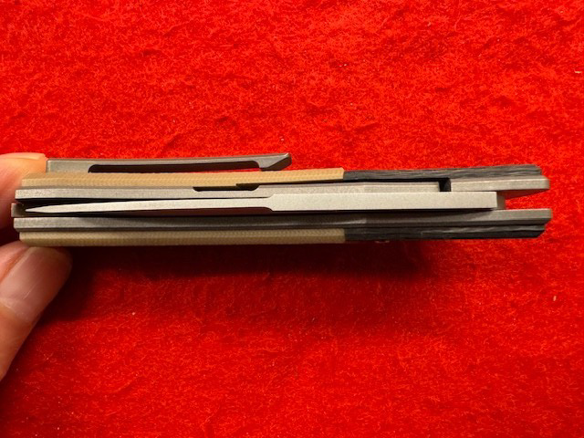 CUSTOM, HAND MADE TACTICAL EDC FLIPPER, DAVID STEIER, G10, CF, TITANIUM ...