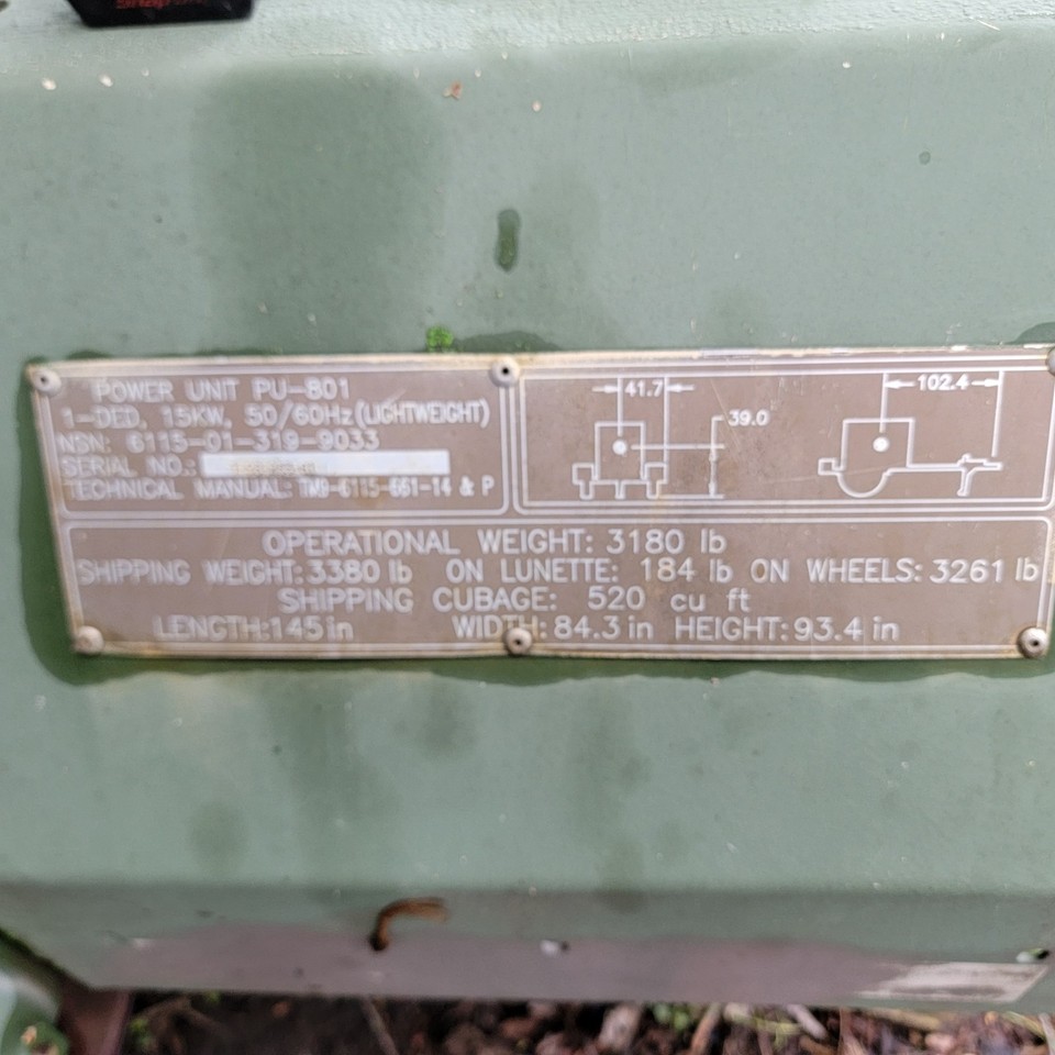 Libby Mep-804a 15kw Military Generator With Trailer. Tactical quiet ...