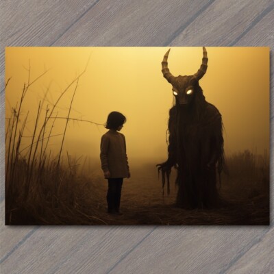 FLATCARD Field Devil Weird Creepy Vibe Cult Strange Unusual Scary Eyes ...