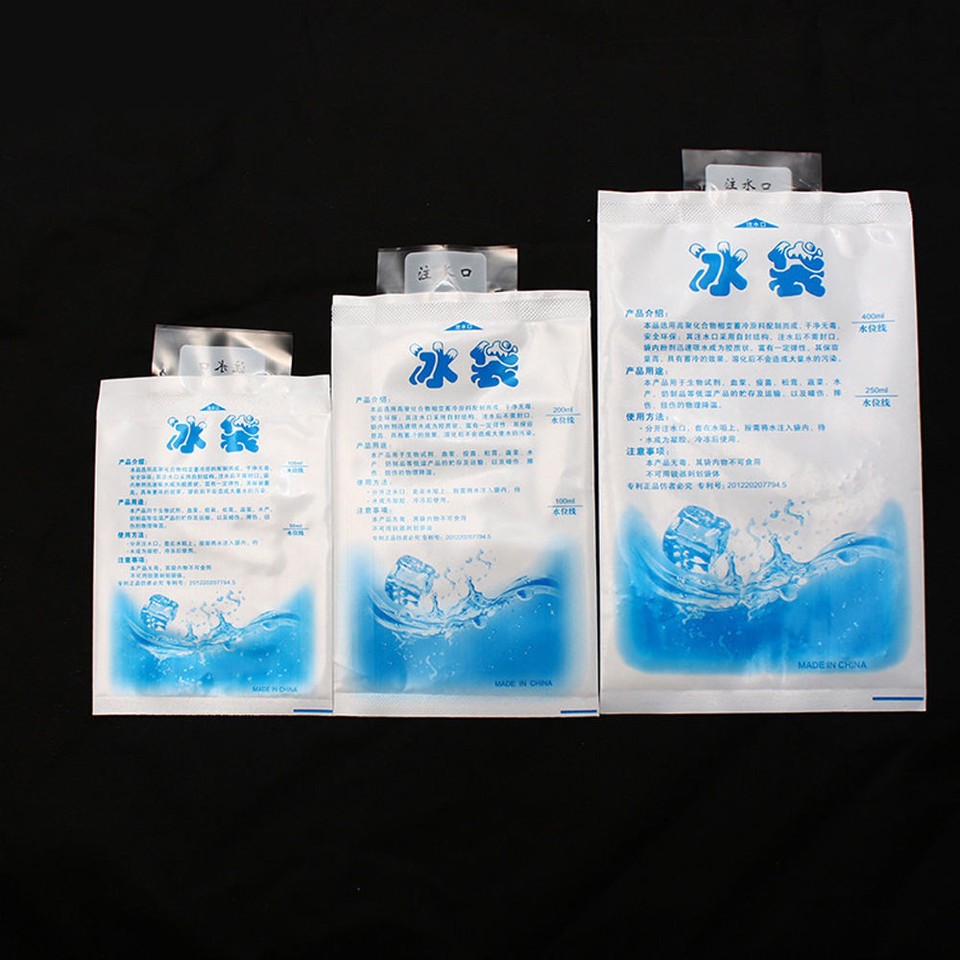 10PCS 600ML Water Ice Pack Bag Cooler Ice Gel Outdoor Cold Compress ...