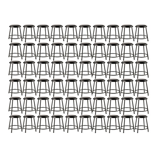 National Public Seating 6418-10-60 18-In Padded Steel Stool Black 60 ...