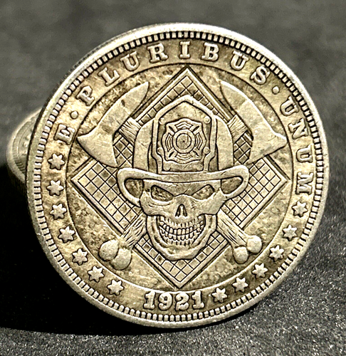 Firefighter Skull Ax Custom Novelty Lucky Heads Tails Challenge Coin US ...