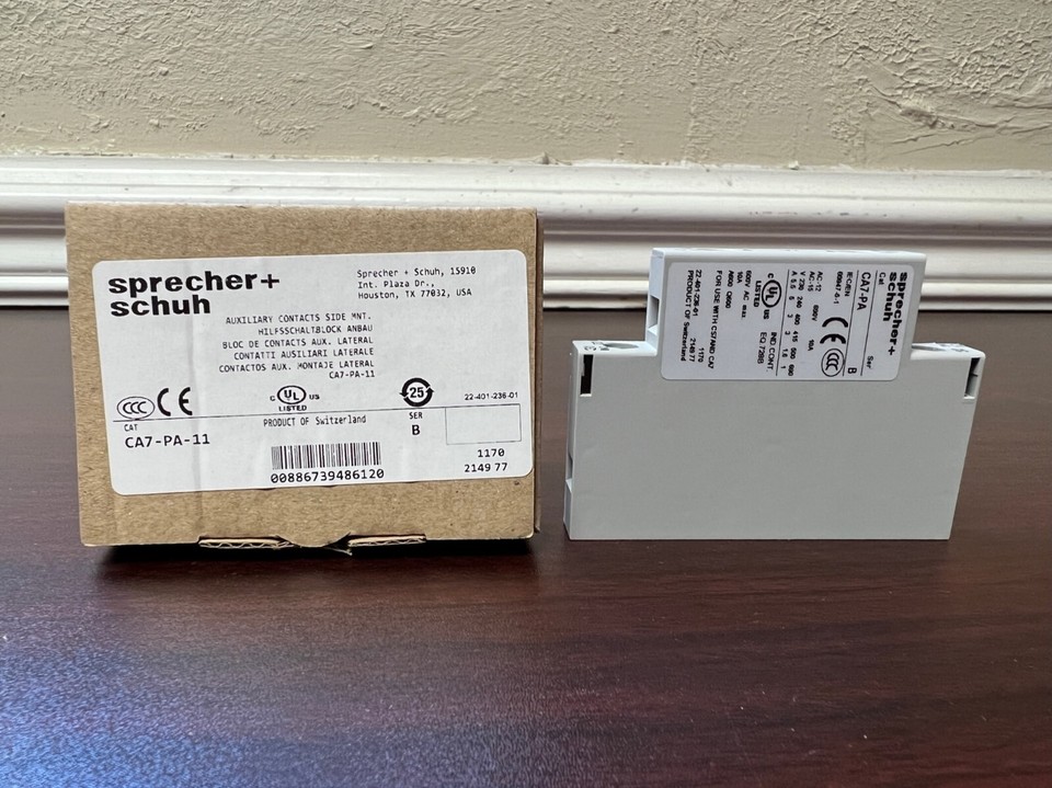 SPRECHER & SCHUH CA7-PA-11 AUXILIARY CONTACT, 1NO+1NC, SIDE MOUNT ~ NEW ...
