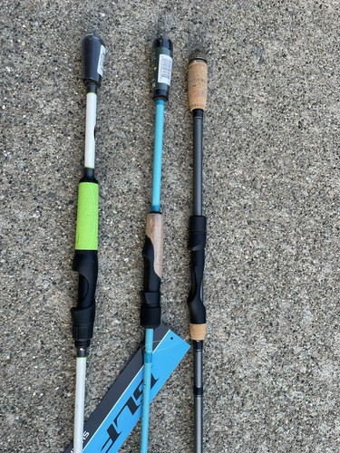 Lot Of 3 Spinning Rods Fenwick Elite Bass Shimano GLF Lew’s Xfinity ...