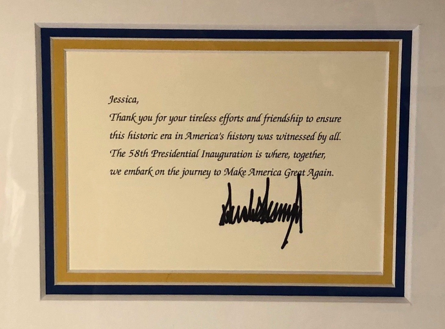 Donald Trump 45th Presidential Inauguration Commemorative Framed Signed ...