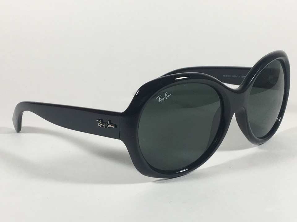 Ray-Ban RB4191 601/71 Highstreet Round Sunglasses Black Gloss Nylon ...