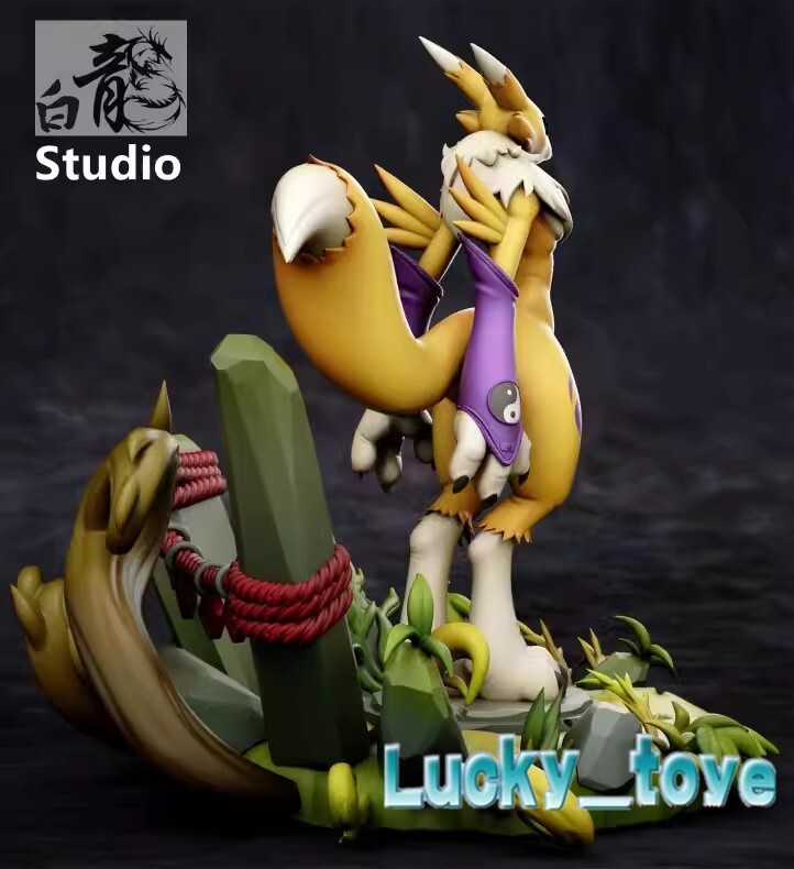 20cm BaiLong Studio Digimon Renamon Figure Statue GK Model Toy Pre ...
