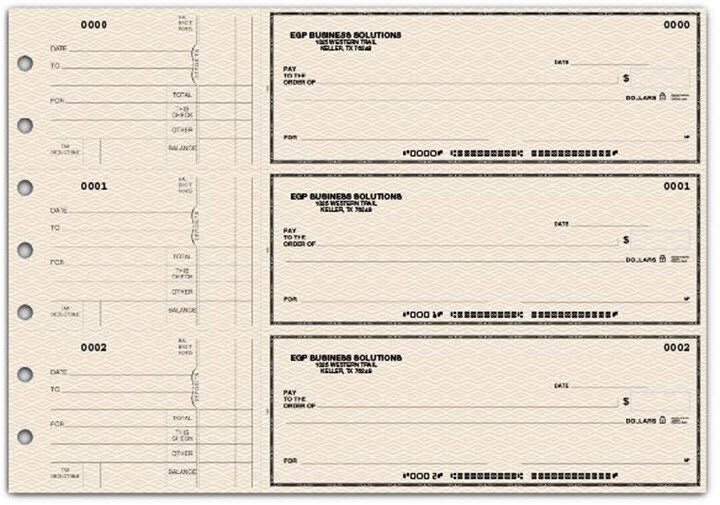Manual Business Checks with Side Stub Logo Included 13 Styles/Colors ...